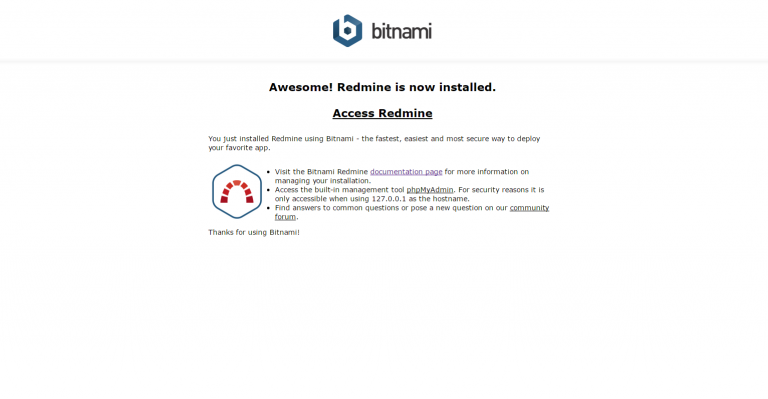 bitnamiでCentOS7にRedmineをインストールしてみた - Corgi Lab. ～備忘録のための技術ブログ～